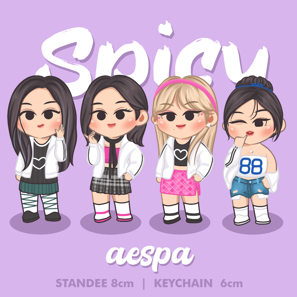 AESPA SPICY CHIBI KEYCHAIN STANDEE | Shopee Singapore