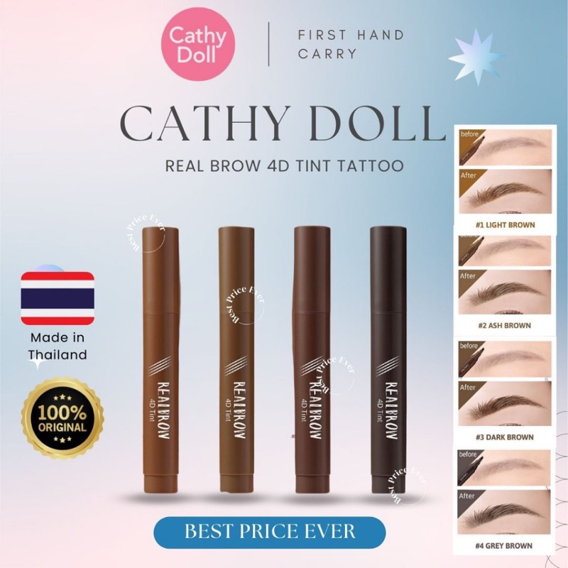 Cathy Doll] Real Brow 4D Tattoo Tint New Packaging (Original Thailand ...