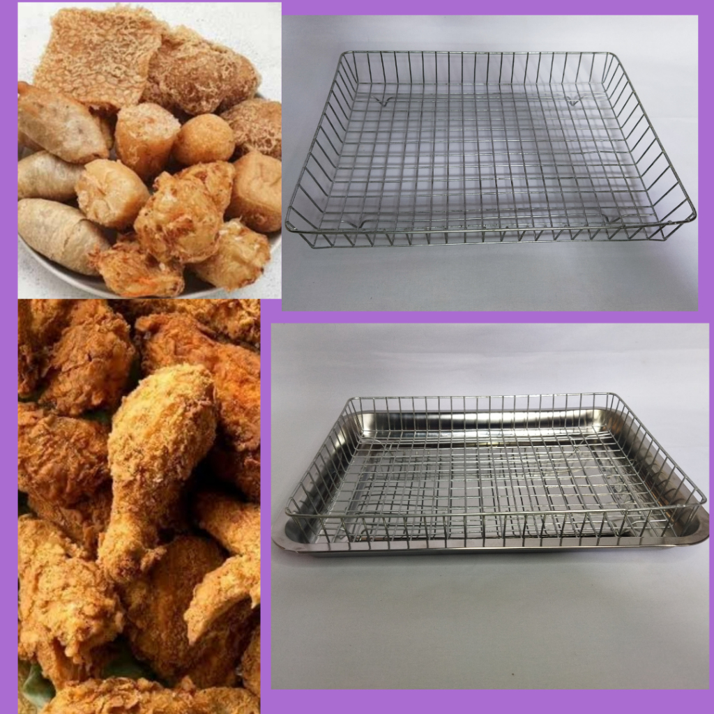 Drainer Basket RACK And STAINLESS STEEL Oil Container Fried Drainer ...