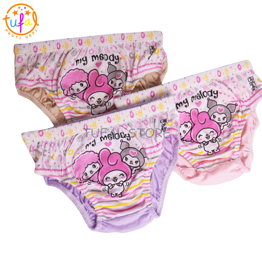 KATUN Girls Panties Underwear 3 in 1 Character My melody Cotton ...