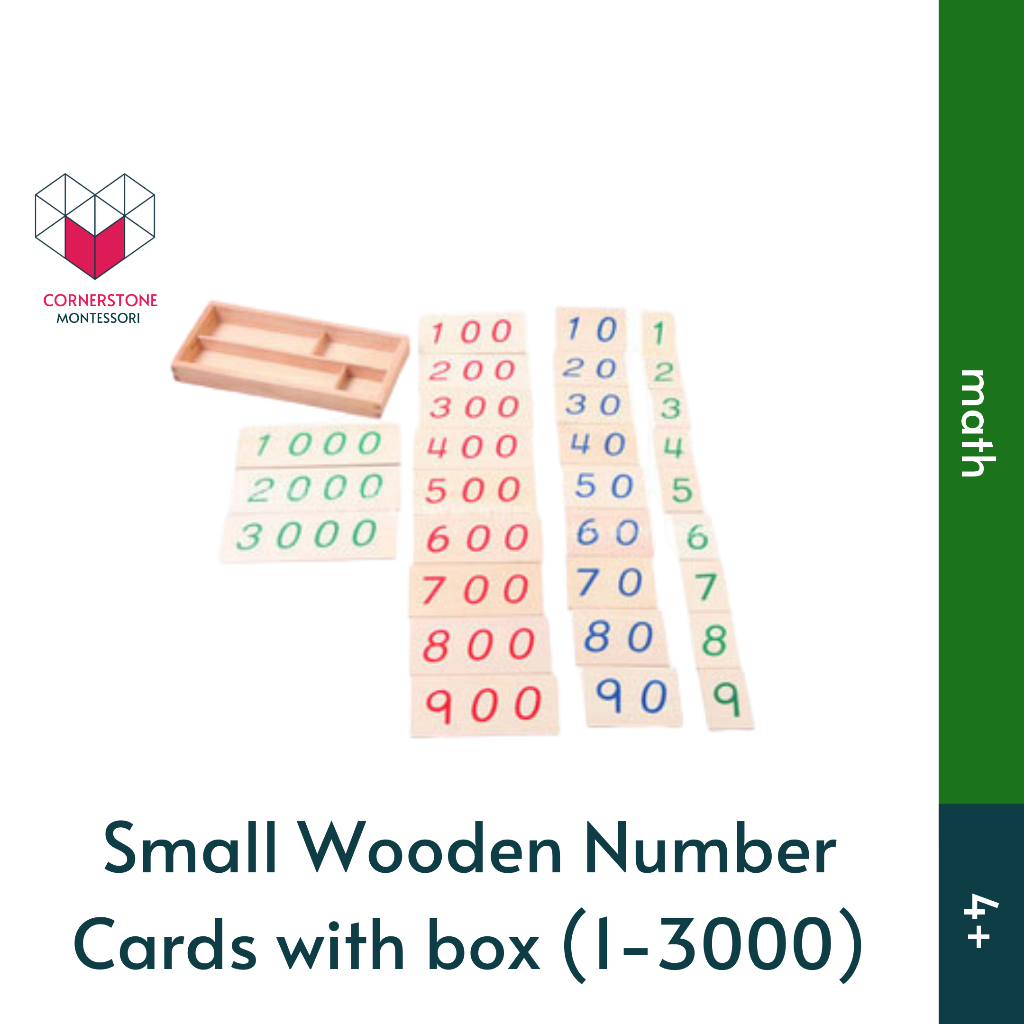 Cornerstone Montessori Small Wooden Numbers Cards1-3000 - Montessori ...