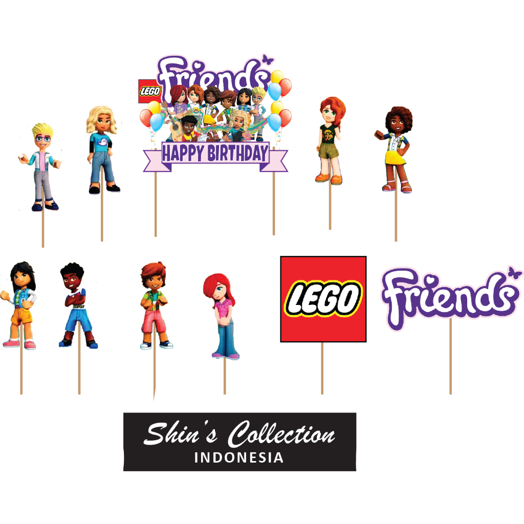 Cake topper Lego Friends New set of 10 pcs | Shopee Singapore