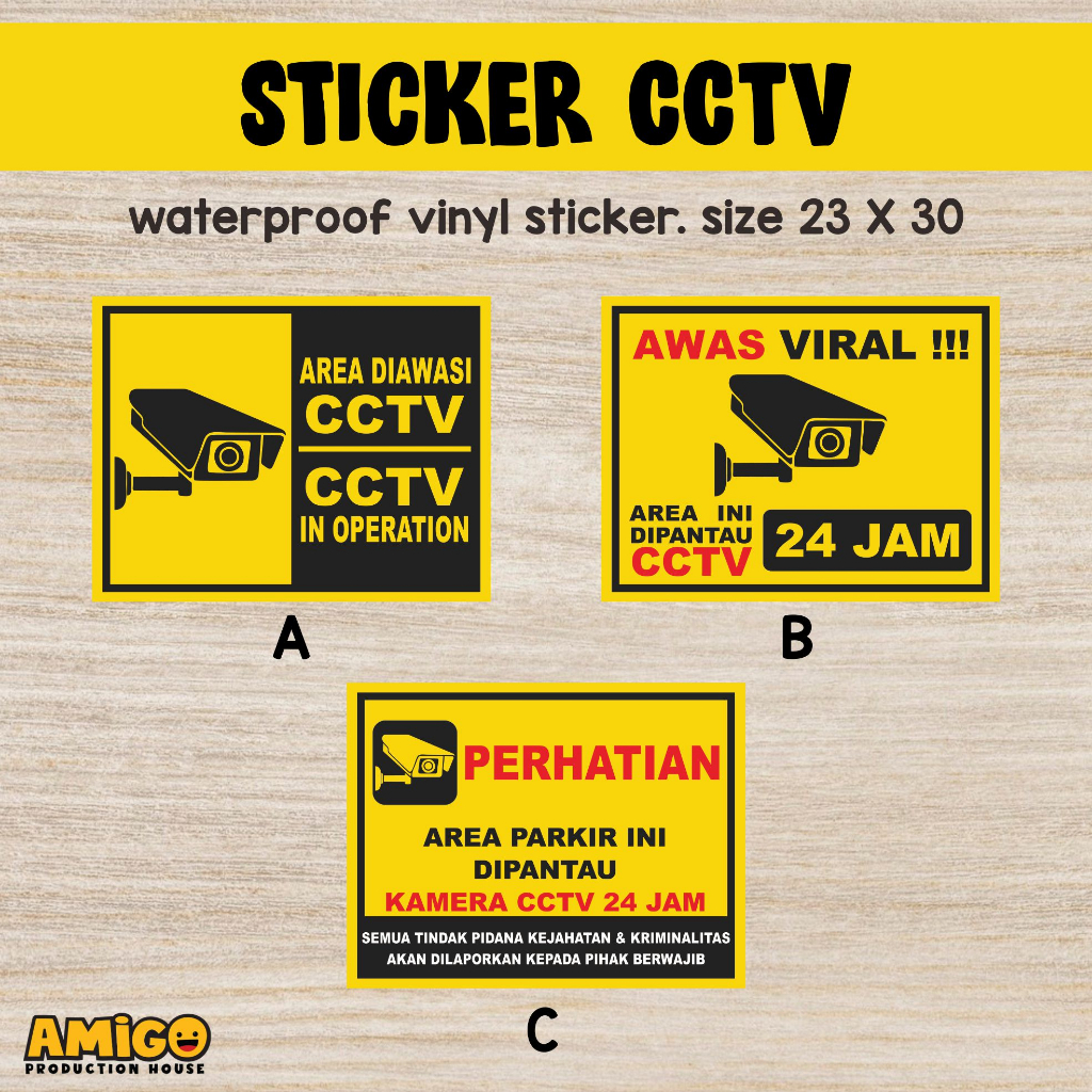 Cctv Sign Sticker Sticker Surveillance Camera Sticker waterproof vinyl ...