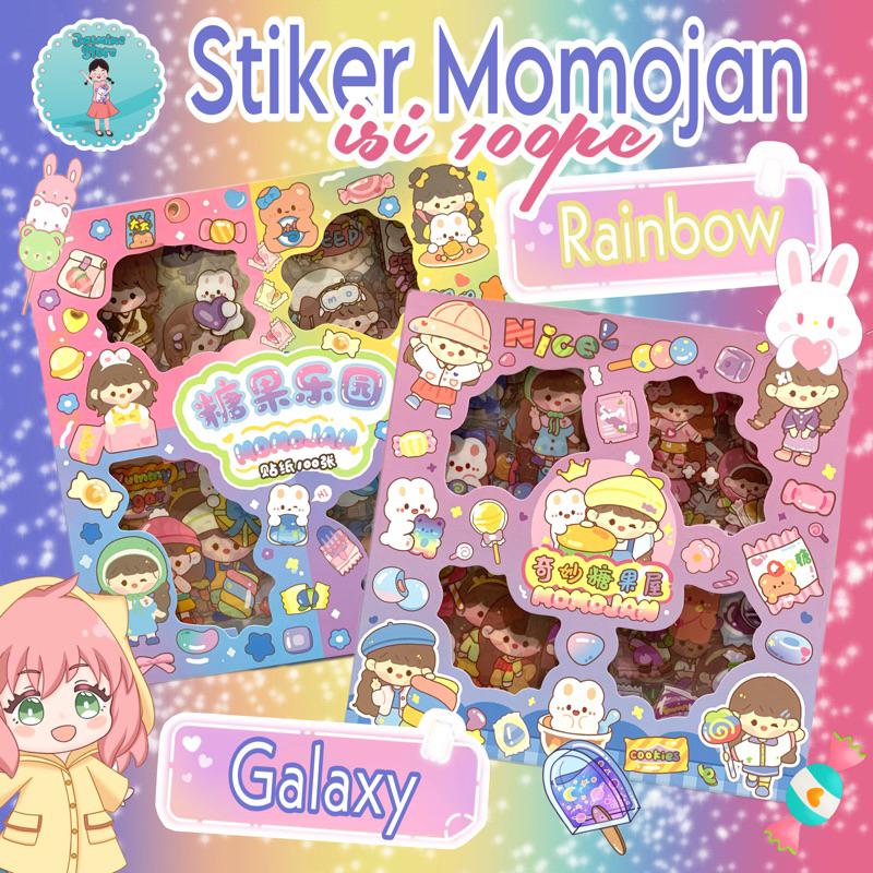 Momo sticker/ Momojan sticker/ Momojan sticker Contents 100pc/Box ...