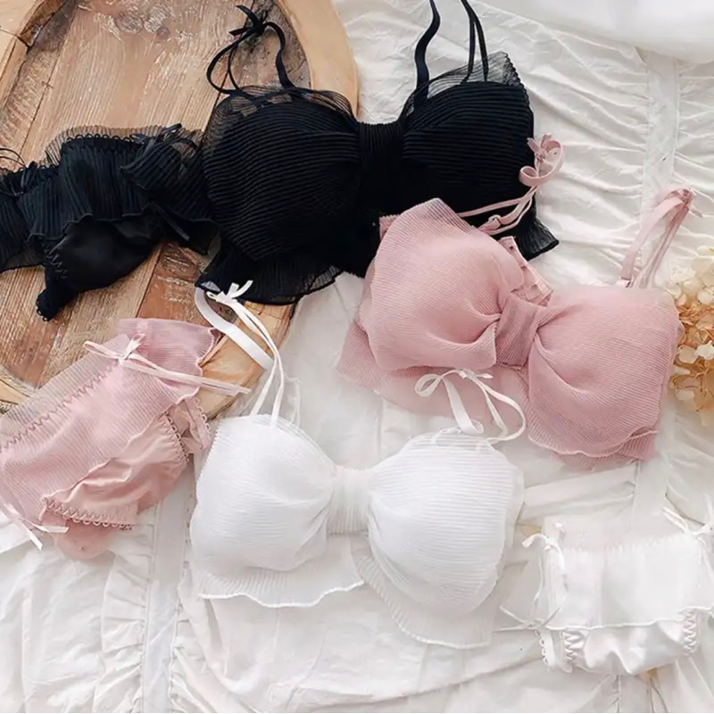 Bh Ribbon Bra Ribbon Push Up Ribbon Wireless CD Sexy Bralette Korean ...
