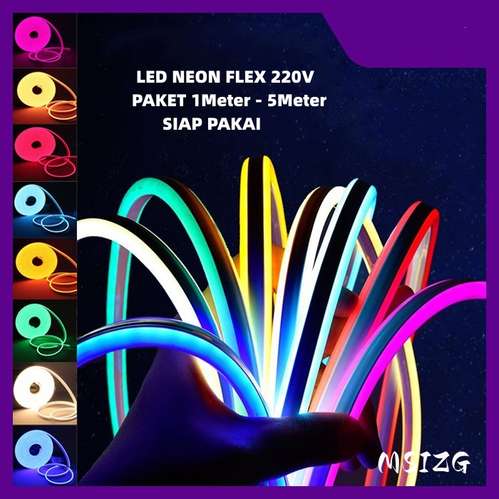 Complete 220V LED Neon Flex Light Package Just Plug in 1 meter - 5 ...