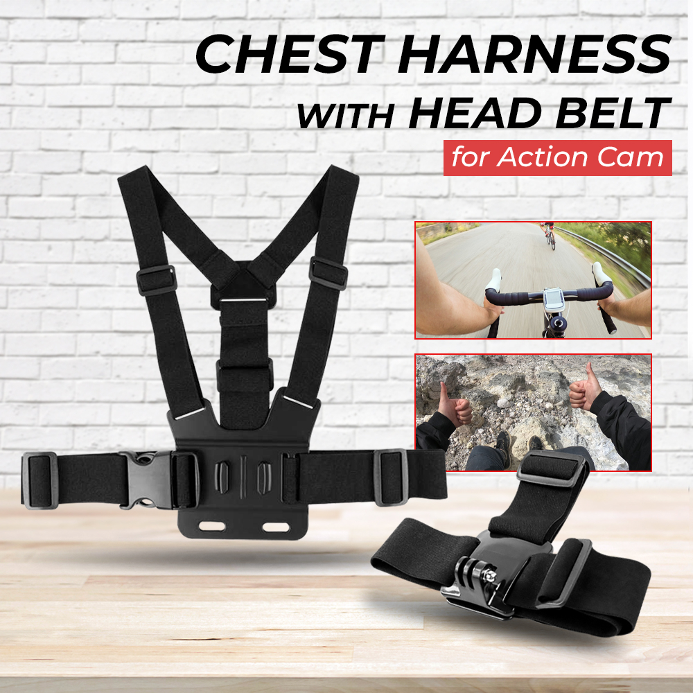 Gopro Harness Belt Strap Chest & Head Mount Holder | Shopee Singapore