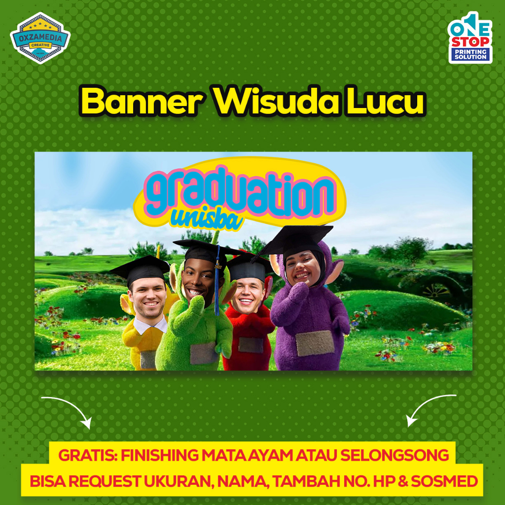 Teletubbies Theme Funny Graduation BANNER BANNER | Shopee Singapore