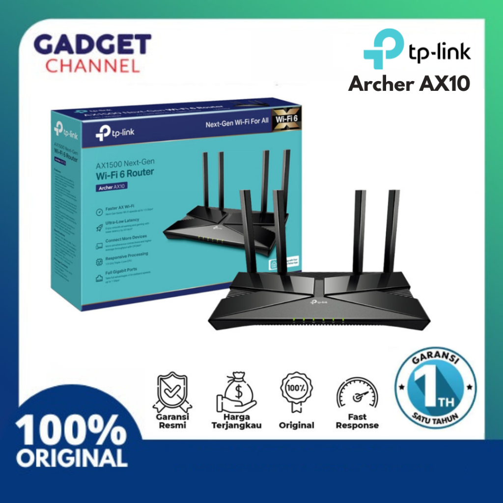 Tp-link Archer AX10 | Ax1500 DualBand Gigabit WiFi 6 Router - 1 Year ...