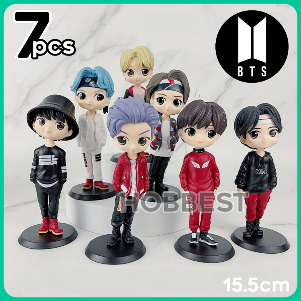 Action Figure BTS TINYTAN Q Ver. set of 7 pcs - Miniature Cake Topper ...