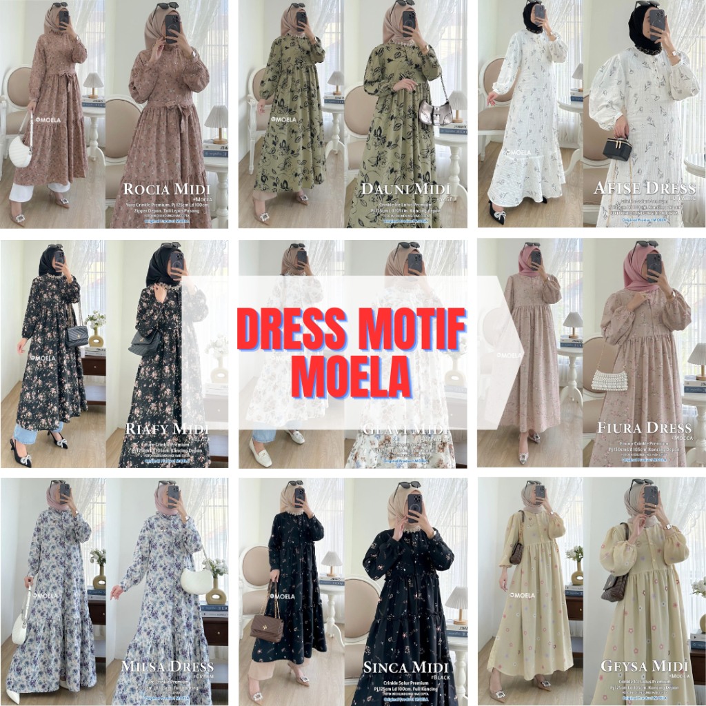 Midi Dress Maxi Dress Motif Labeled Ori | Shopee Singapore