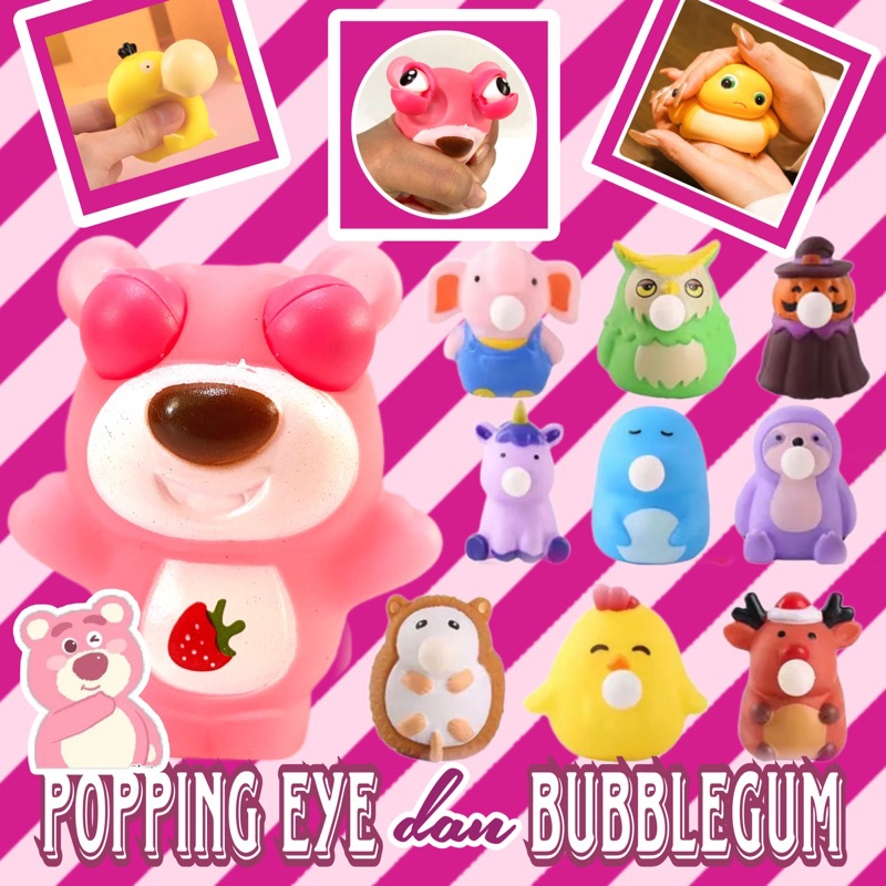 HIJAU MATA Popping Eye Lotso/Cute Octopus Squishy toy Pop It Spit ...
