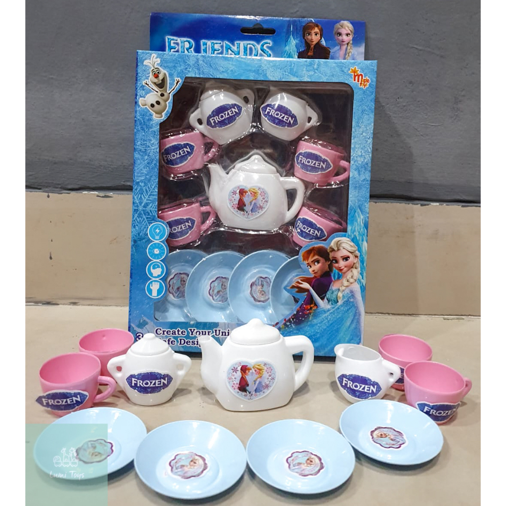 Girls Toys Teapot Set Frozen Elsa Anna Tea Set MT164-2 | Shopee Singapore