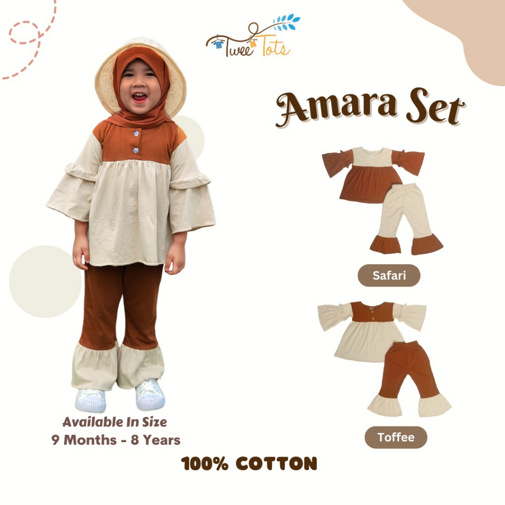 KATUN Tweetots Amara Set 0-8 Years Girls Clothing Suits -100% Cotton | Shopee Singapore
