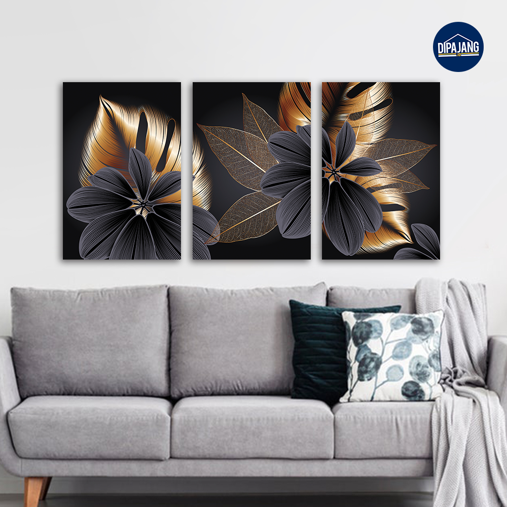 HIASAN DINDING On display ID Aesthetic Gold Leaf Wall Decoration 40x60 ...