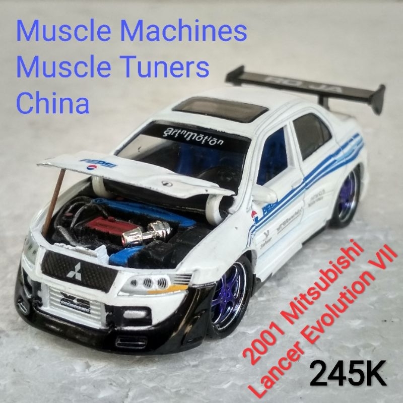 PUTIH Diecast JDM Scale 64 Muscle Machines 2001 Mitsubishi Lancer ...