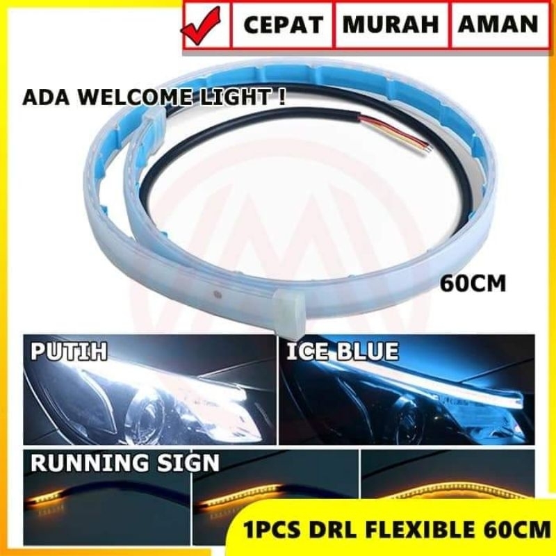 Flexible 60cm Eyebrow DRL LED Lamp Welcome Sign | Shopee Singapore