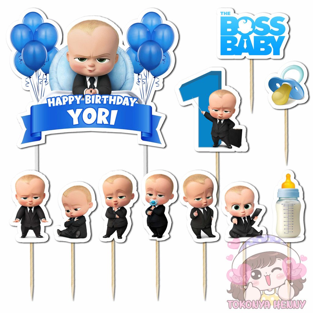 Cake Topper Birthday Cake Decoration with CUSTOM THE BOSS BABY motif ...