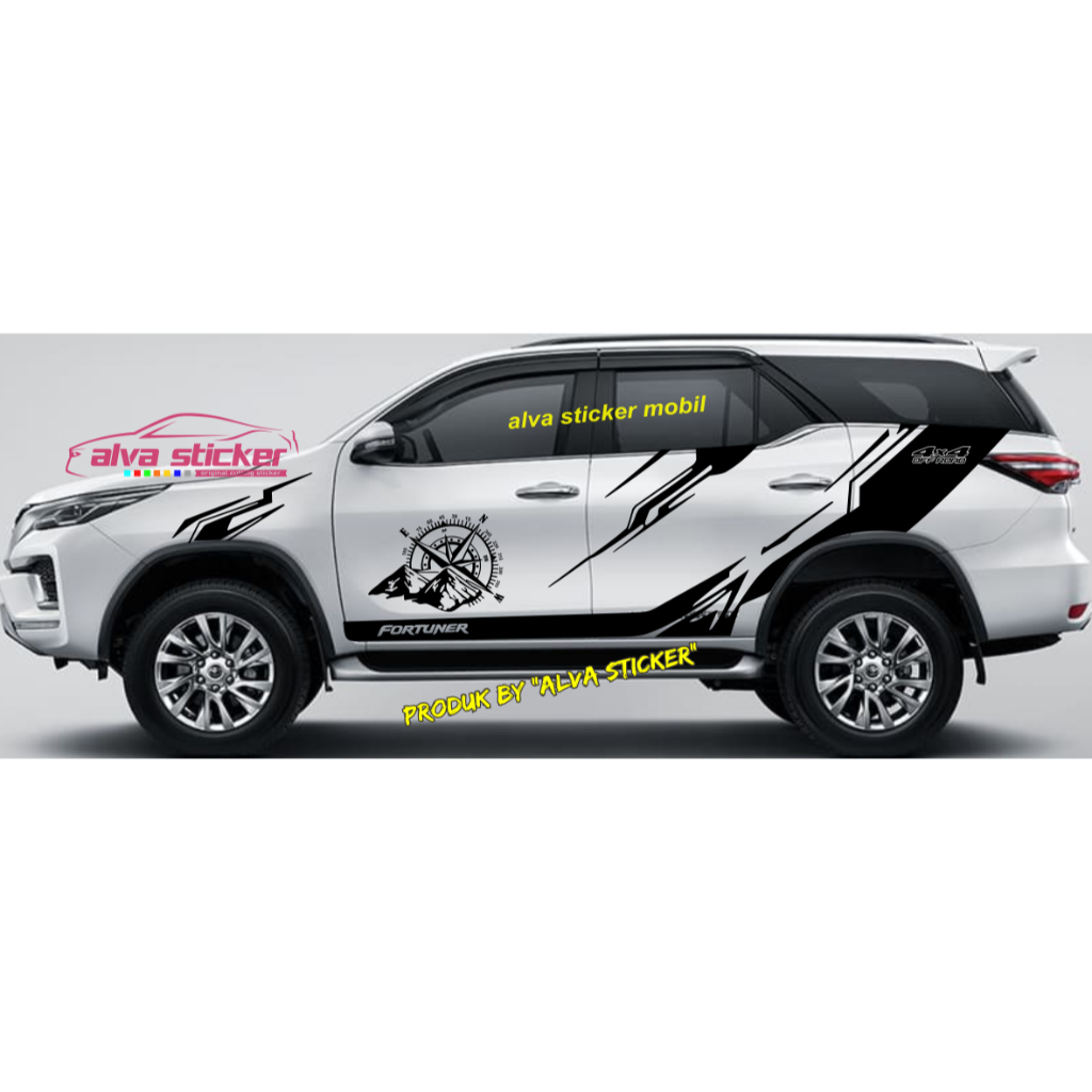 Fortuner compass sticker 4x4 full body side sticker for toyota fortuner ...