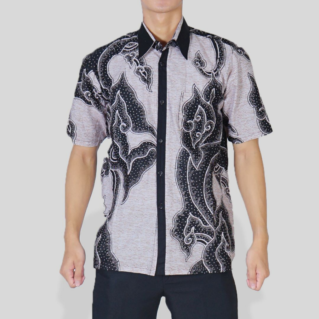 KEMEJA HITAM Batik TRUSMI Batik Hem Invitation Work Shirt Men's Batik ...