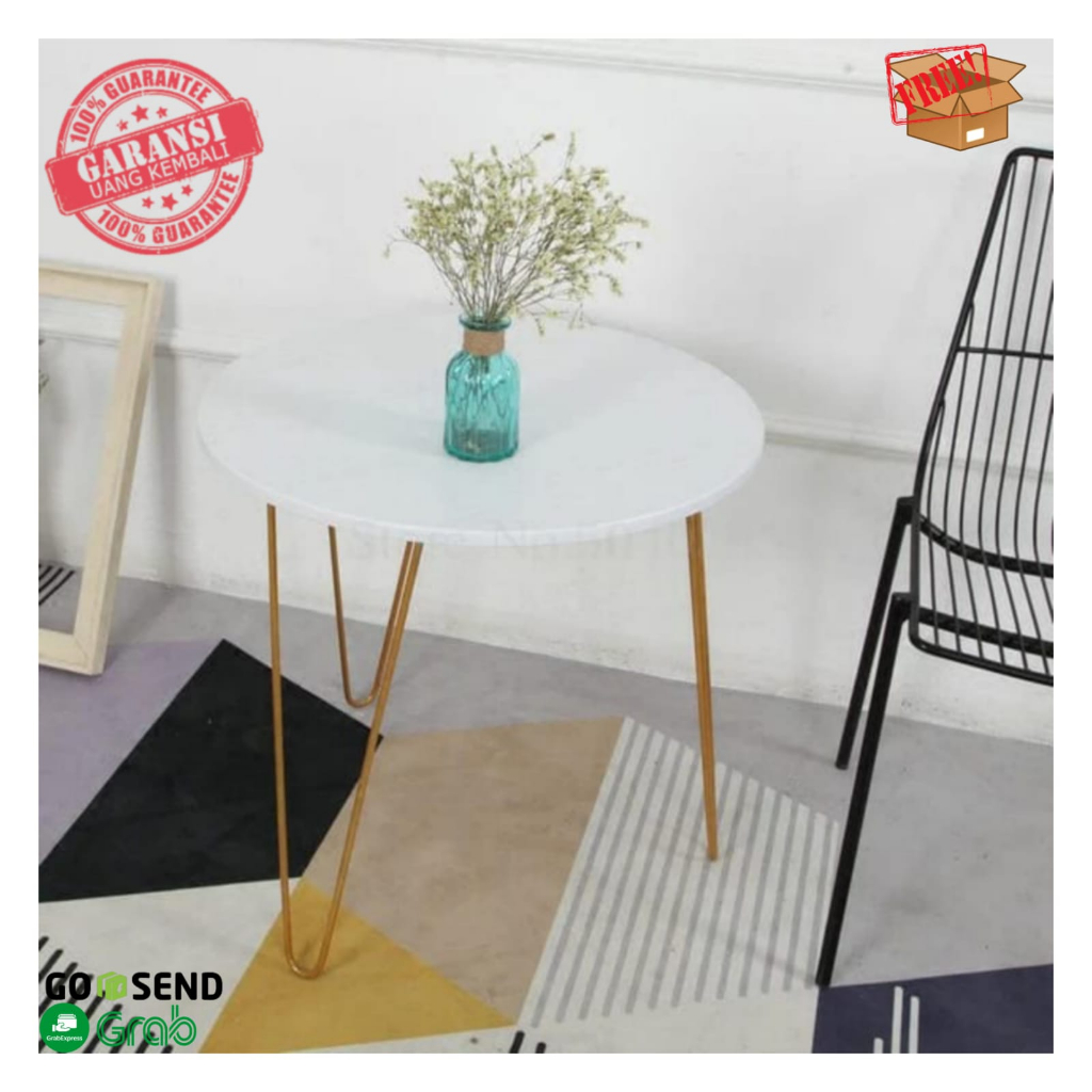 Round Terrace Table Round Coffee Table 60cm Gold Table Height 70 cm ...