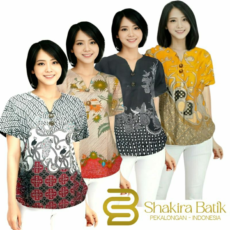 Women's Batik Shirt, Women's Blouse, Short Sleeve, Original Batik From ...