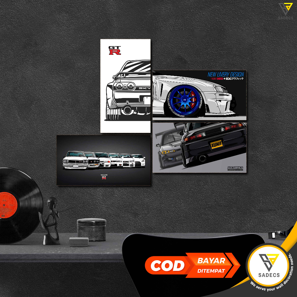 SADECS - JDM CARS Textured Wooden Poster Wall Decoration Display for ...