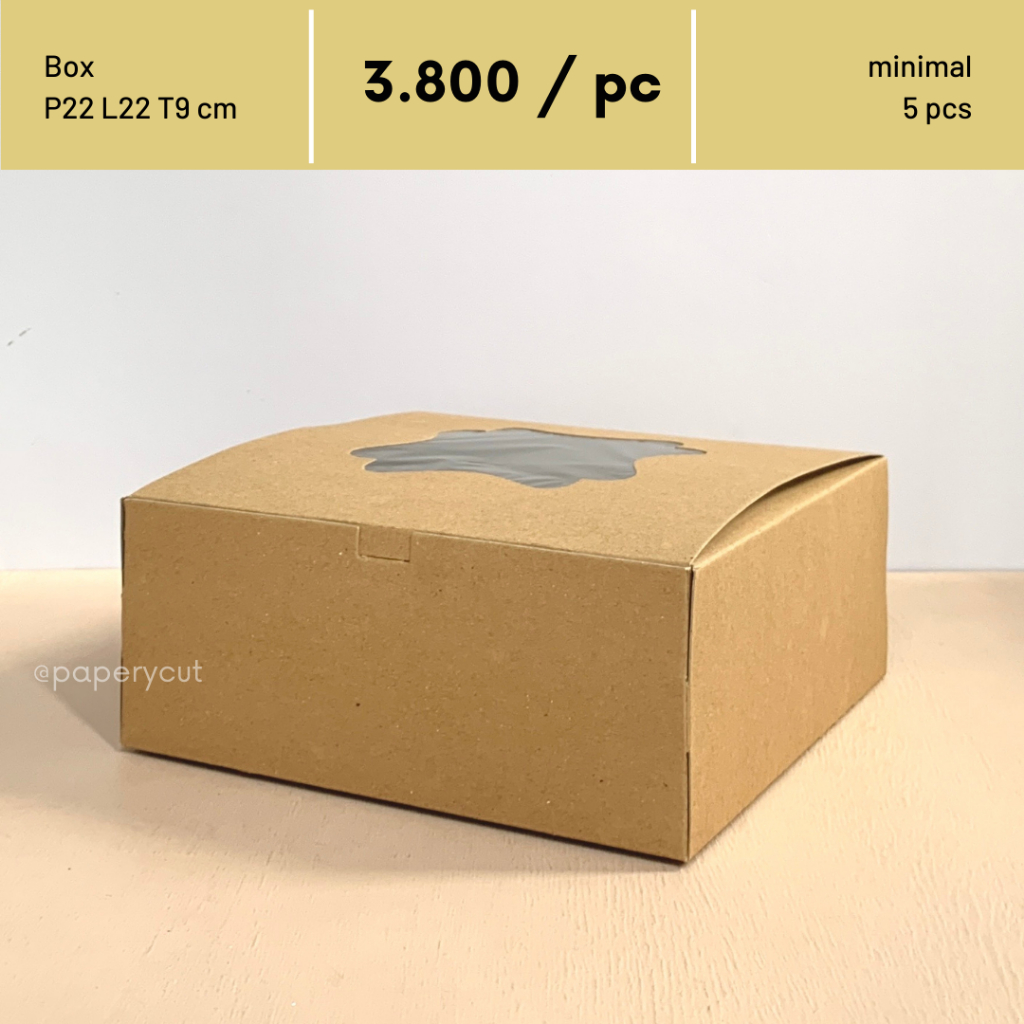 Tart Pudding Cake Packaging Box - Kraft 22 x 22 x 9 cm (5pcs) | Shopee ...