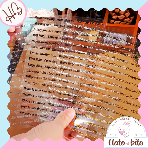 1 set Contains 2 Sheets transparent english word sticker deco sticker ...