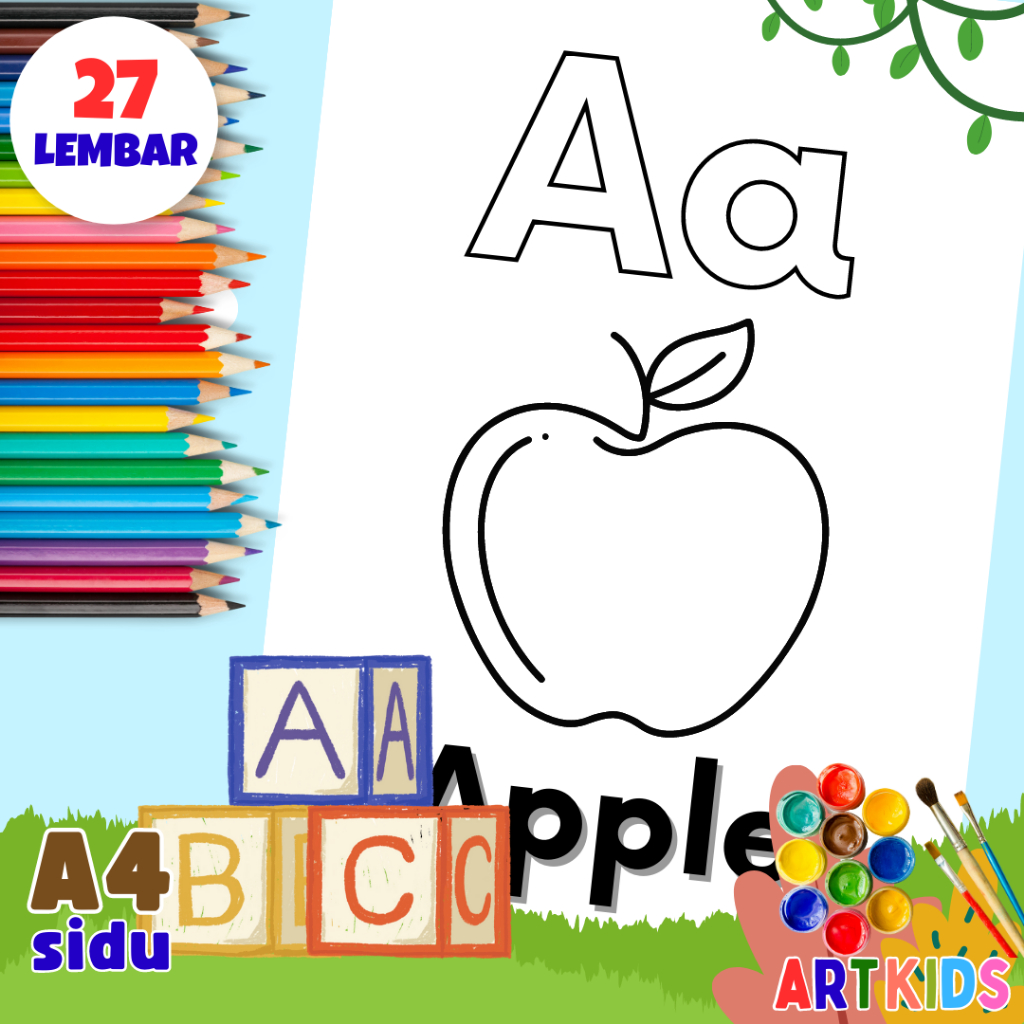 27 Sheets Of Drawing Sketch Paper Coloring And Painting For Preschool ...