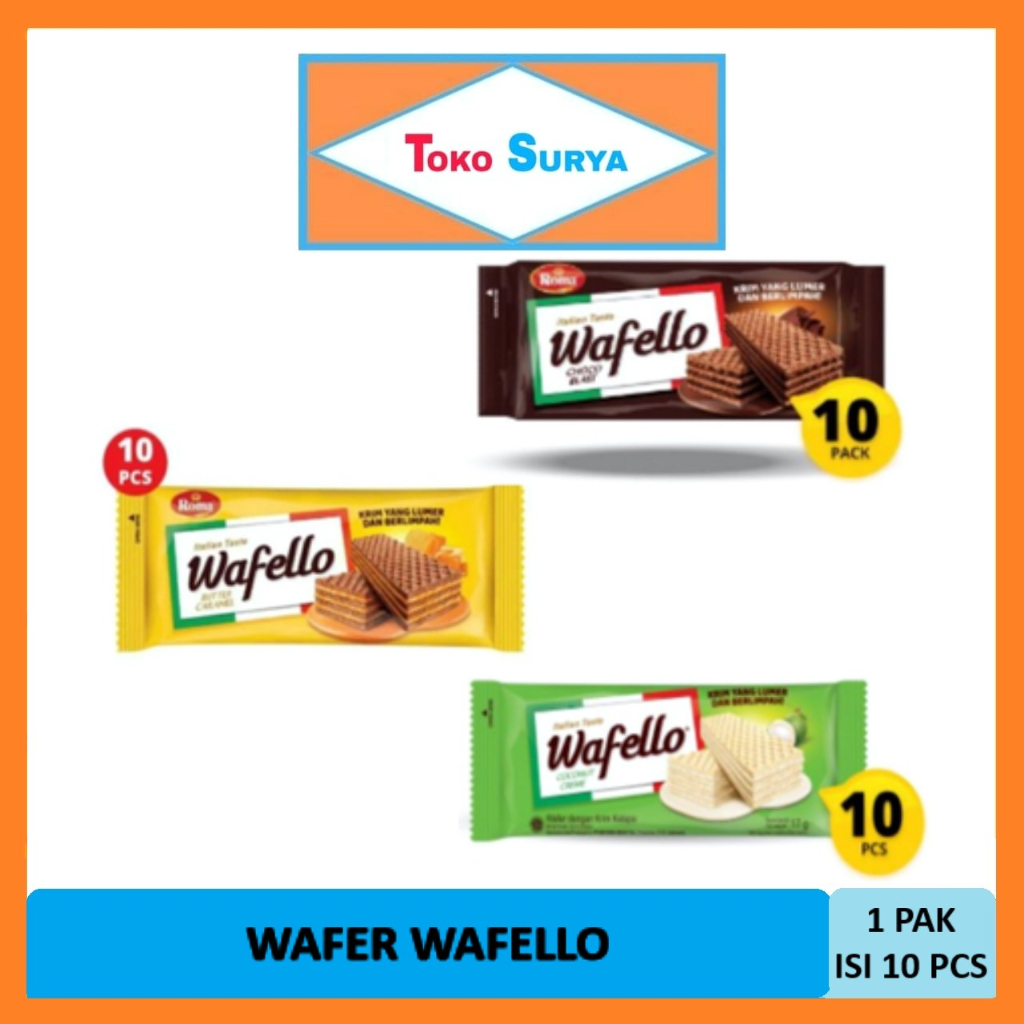 Wafello Wafer Roma Choco/Coconut Creme/Butter Caramel 10 x 17 Gr ...
