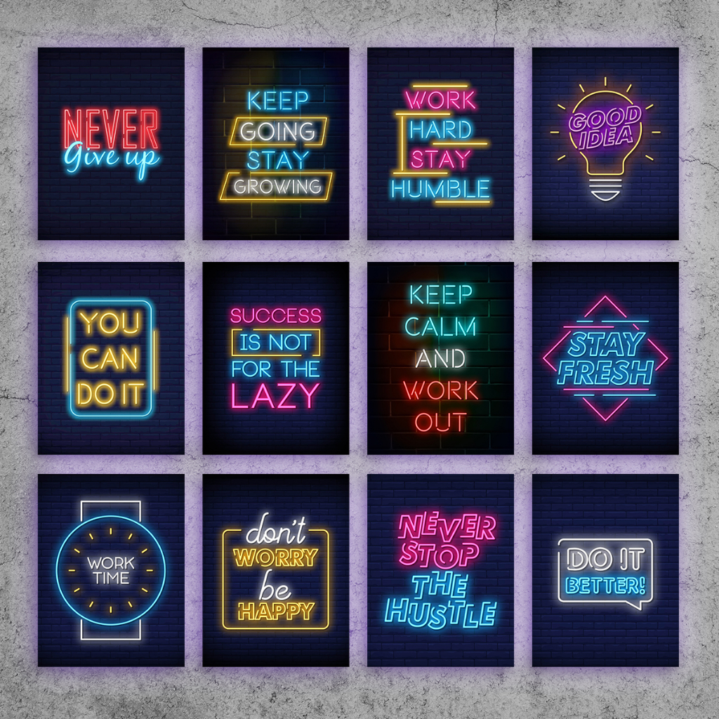 KAYU HIASAN DINDING Room Decoration Wall Poster Quotes Neon Sign ...