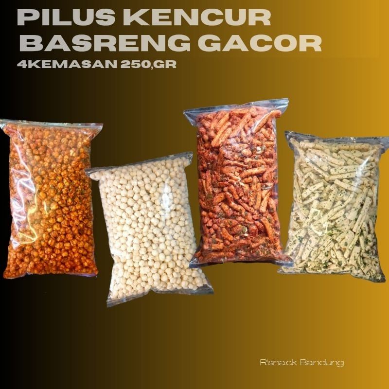 Basreng mix pilus kencur savings package 1kg (250gr x 4) | Shopee Singapore