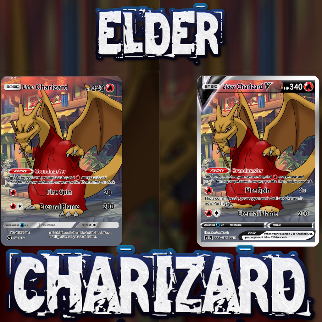 Pokemon TCG HOLOGRAM ENGLISH VERSION ELDER CHARIZARD CARD | Shopee ...