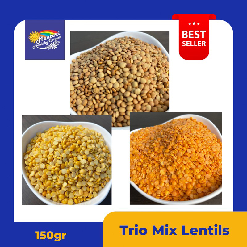 Trio Mix Lentils 150gr (Orange, Yellow, Brown) | Shopee Singapore
