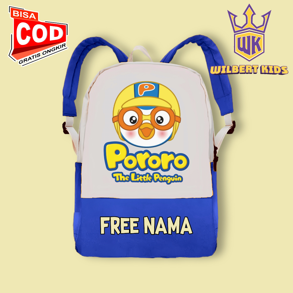 Pororo The Little Penguin Children's Bag School Backpack Can Use Names ...