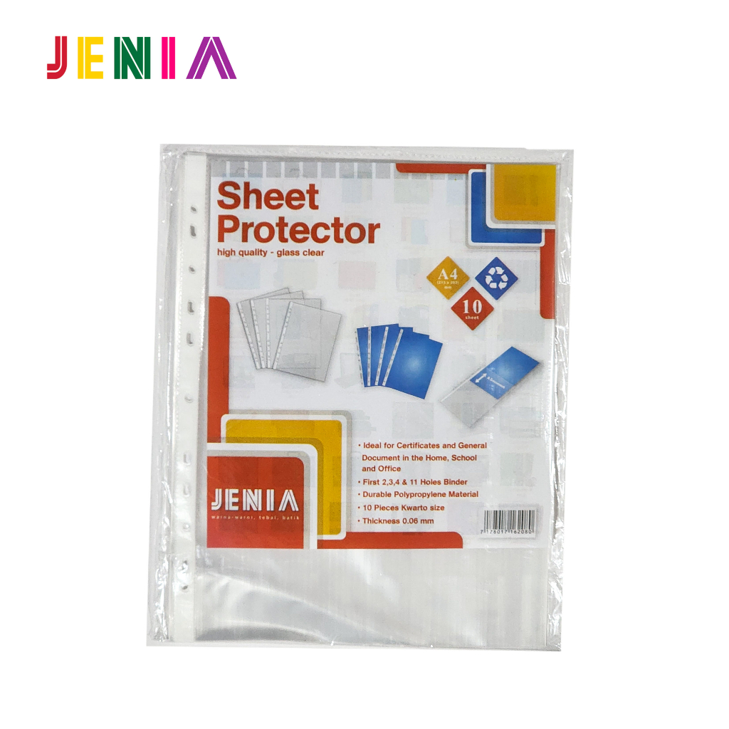 1 Pack / 10 Sheets Paper Protector JENIA A4 | Shopee Singapore