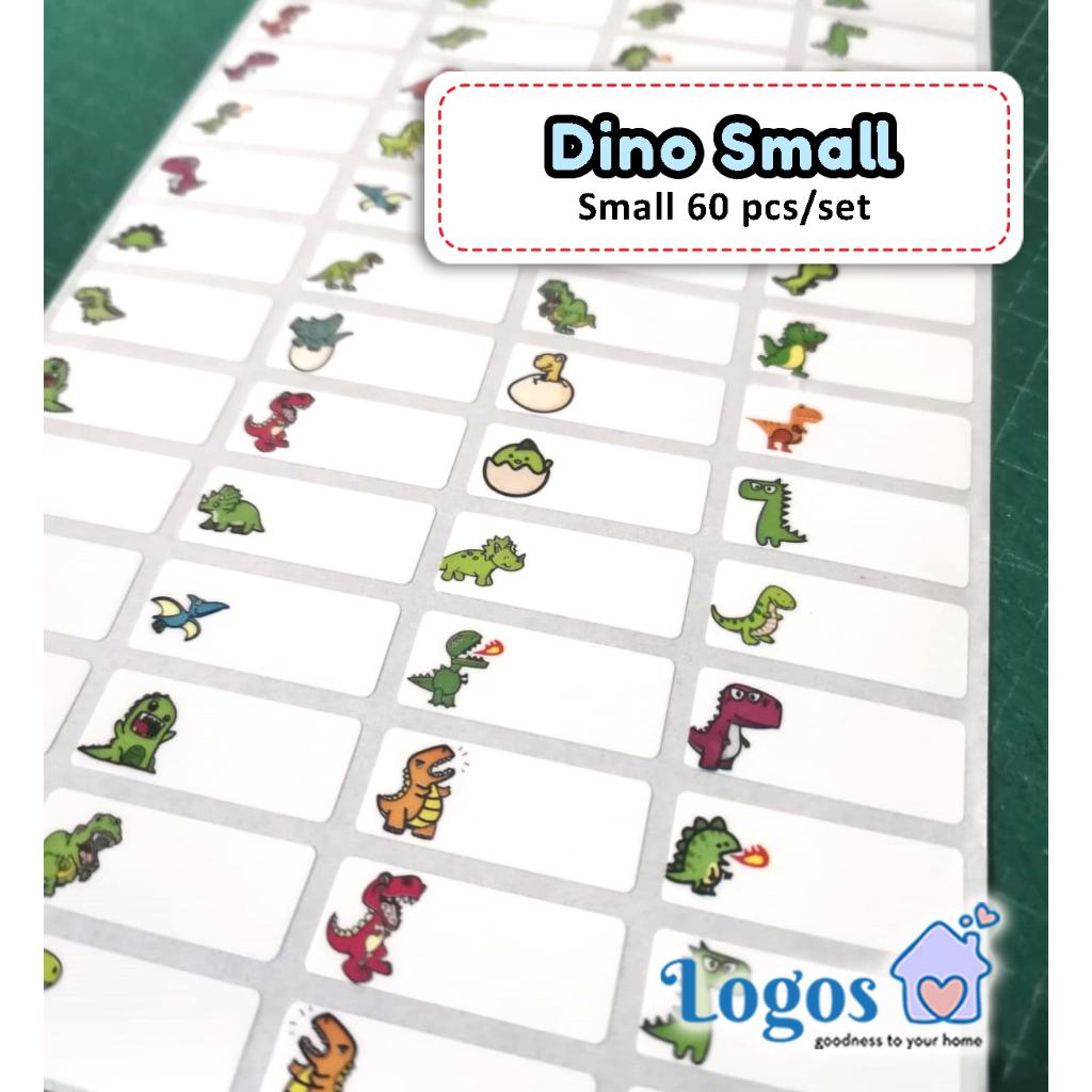Dinosaur SMALL Medium LARGE Name Label Sticker. Children's Good ...