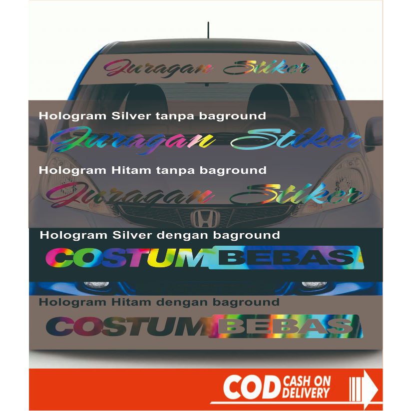 Cutting custom Sticker hologram Costum Sticker Own Name Sticker Car ...