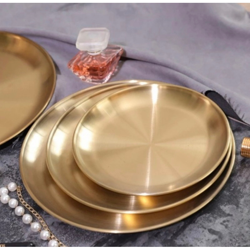 Gold dinner plate gold 20cm 22cm 26cm / euope gold stainless steel ...