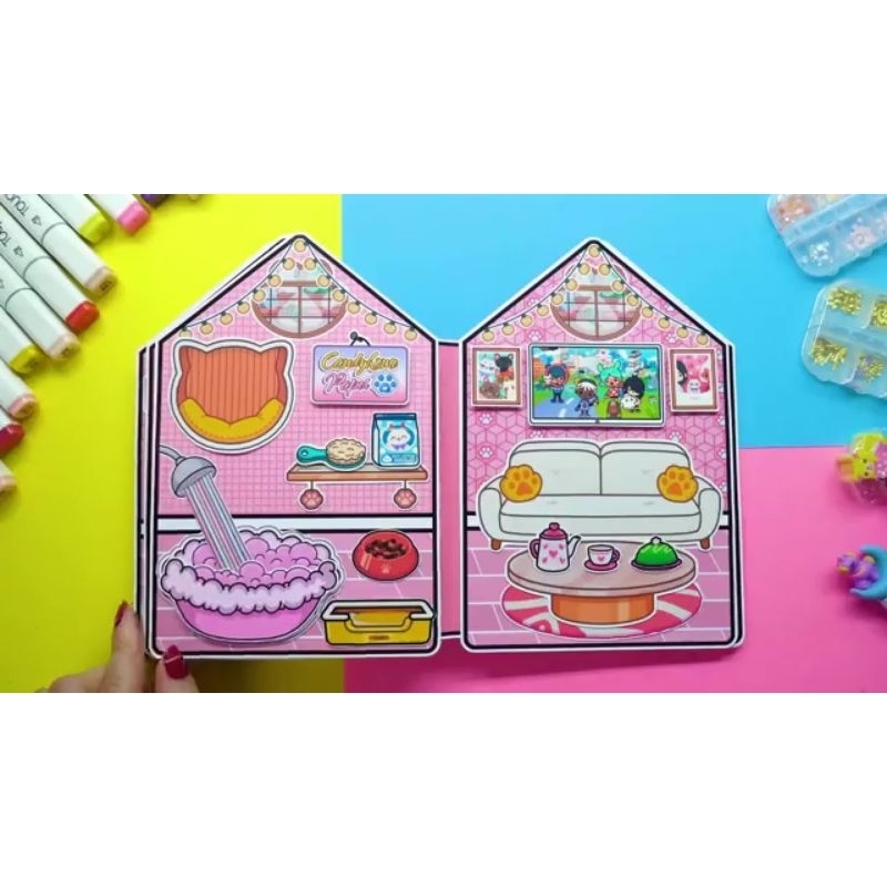 Toca Boca Educational Toys Paper book Paper Doll Toca Cat House 45th ...