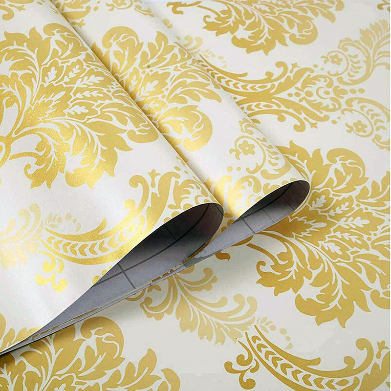 10M Wall Sticker Wallpaper - Gold Damask | Shopee Singapore
