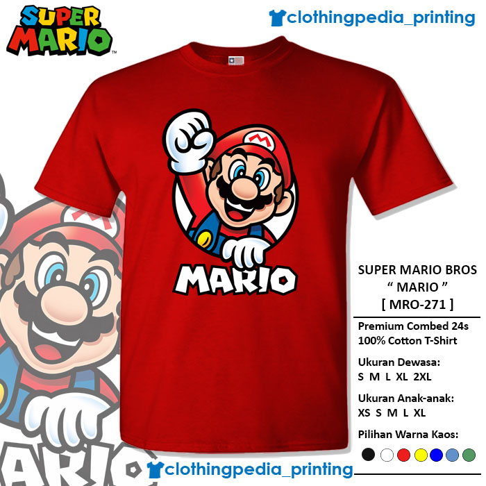 Mario The Super Mario Bros Character T-Shirt | Shopee Singapore