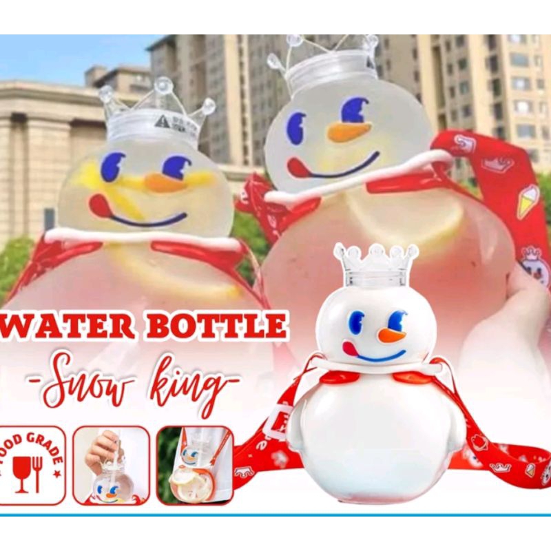 5028 - Mixue Snow King Viral Drinking Bottle 700ml FREE Rope / Unique ...