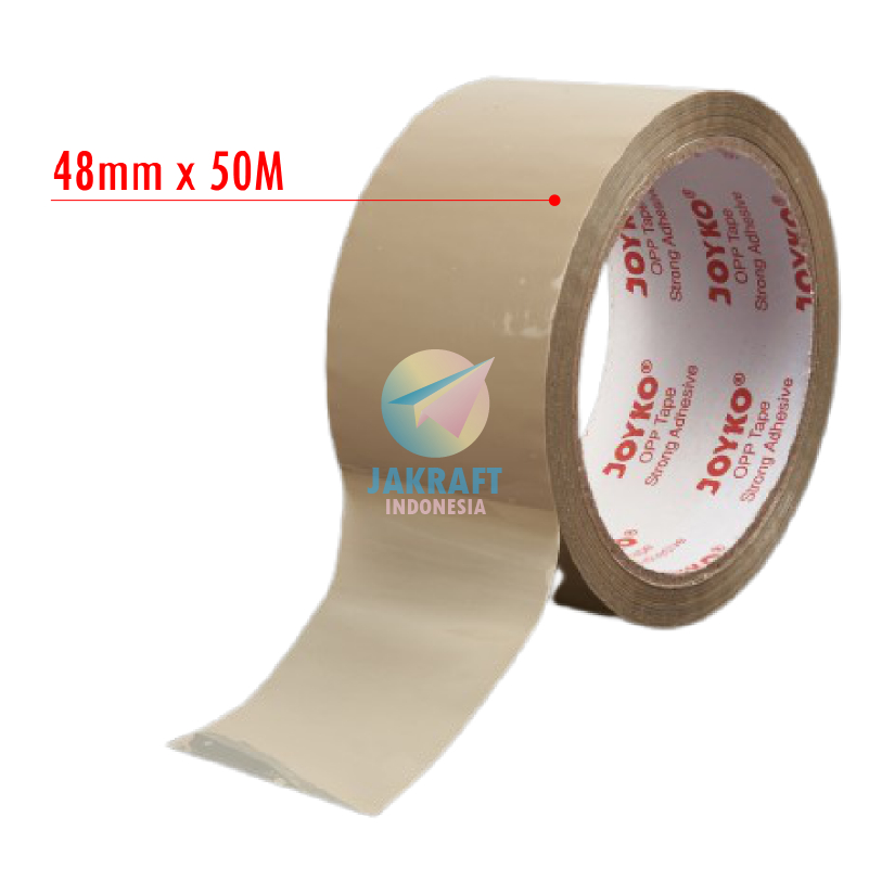(1 Pcs) JOYKO Brown Duct Tape 2" Inch 48 mm x 50 Meters Tan Brown OPP-2A-50 Large Adhesive Tape ...
