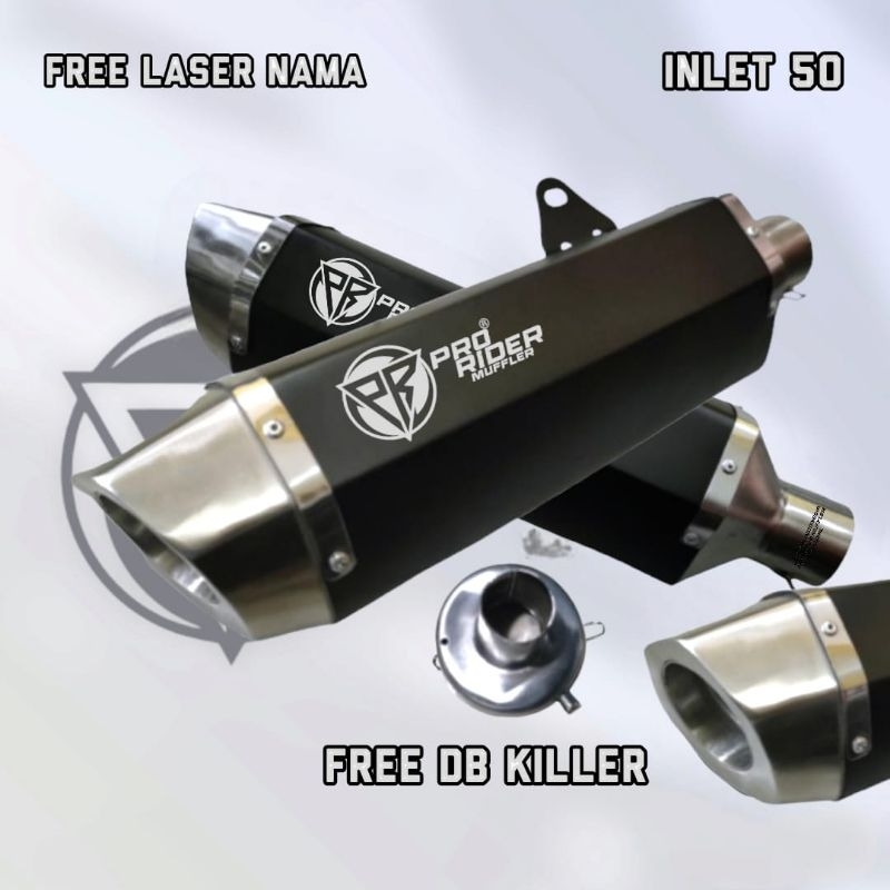 Exhaust racing selincer only inlet 50mm Original PRO RIDER MUFFLER full ...