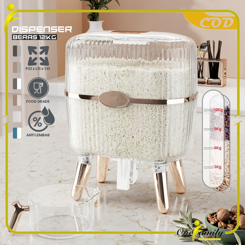 One-c841 Rice Dispenser 12KG Aesthetic Rice Holder/Flour Bean Food ...