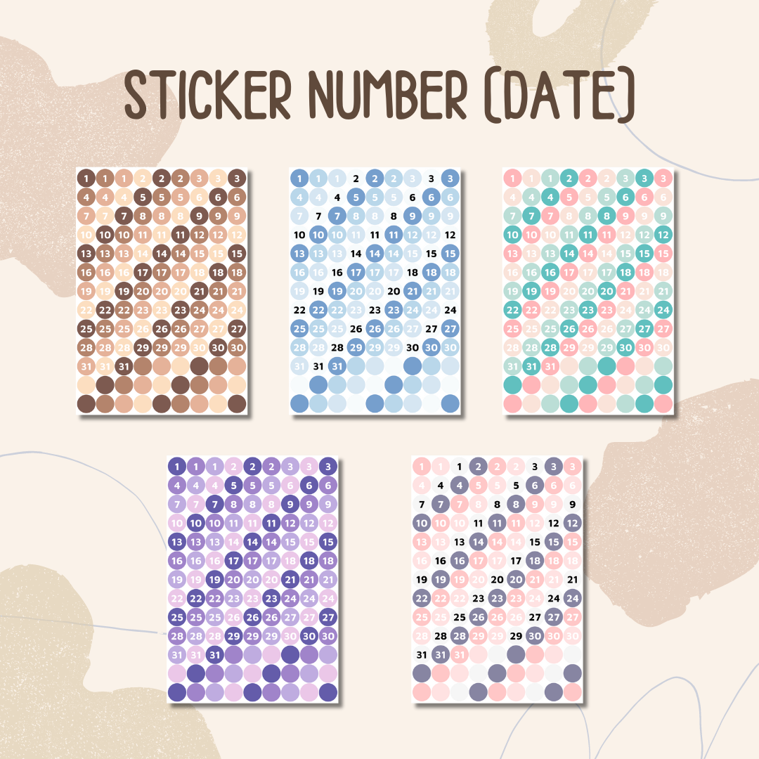 Number STICKER/NUMBER STICKER/DATE JOURNAL DECORATION DECO STICKER/DECO ...