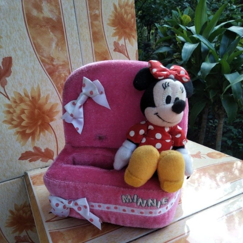 Disney Minnie Mickey mouse mini sofa doll flower vase remote holder ...