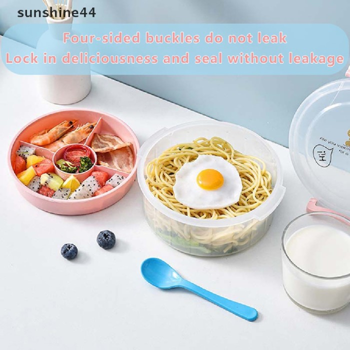 Round Lunch Box for Kids - Cute Transparent Bear Lunch Box | Shopee ...
